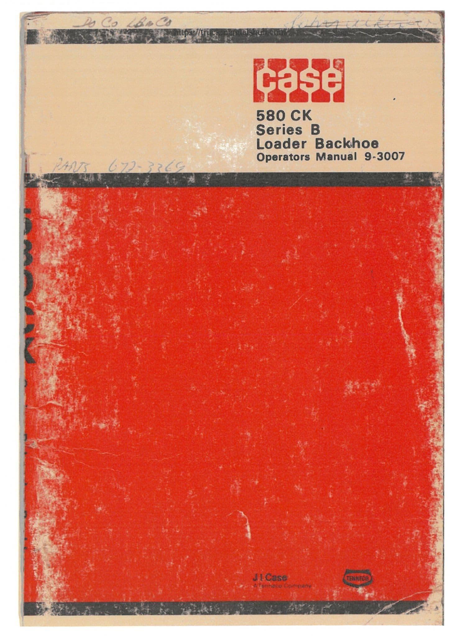 Case Loader Backhoe 580 CK Series B Operators Manual