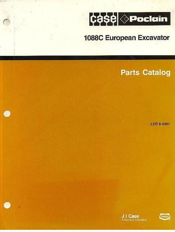 Case Poclain 1088C Crawler Excavator Parts Manual