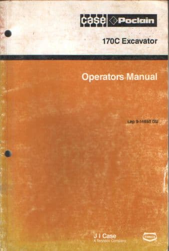 Case Poclain Crawler Excavator 170C Operators Manual