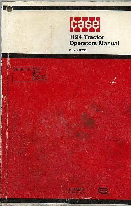 Case Tractor 1194 Operators Manual