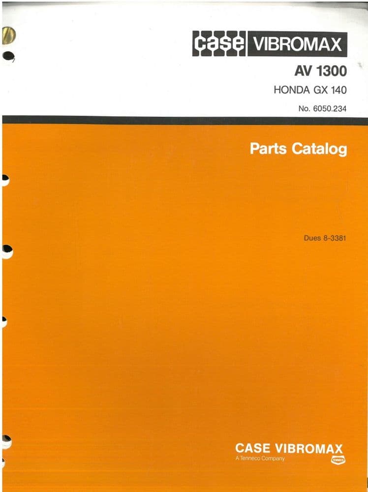 Case Vibromax AV 1300 Honda GX 140 Parts Manual