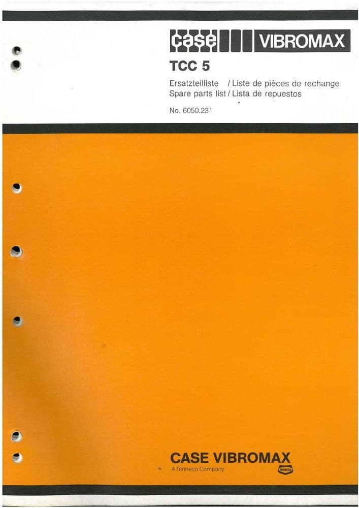 Case Vibromax Road Saw / Joint Cutter - Model TCC5 Parts Manual - TCC 5