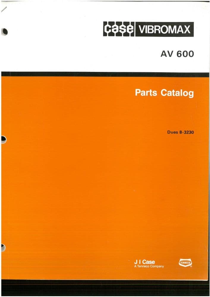 Case Vibromax Vibrating Plate AV 600 Parts Manual - AV600