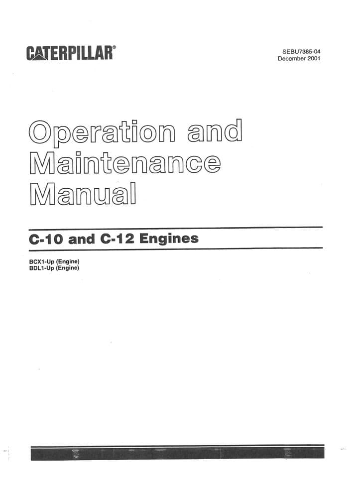 Caterpillar C10 & C12 Engine Operators Manual
