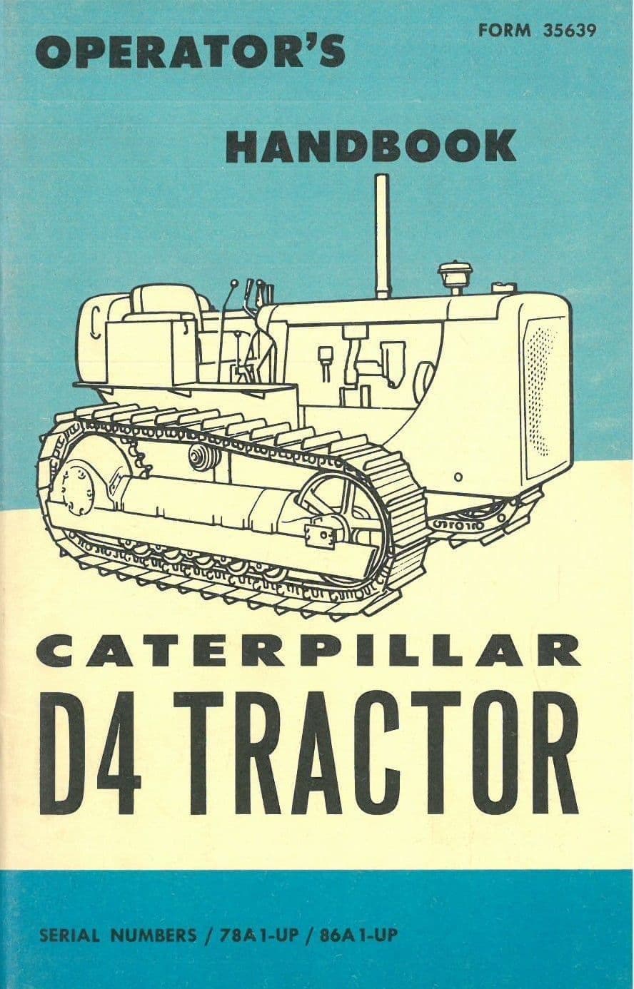 Caterpillar Crawler Tractor D4 Operators Manual