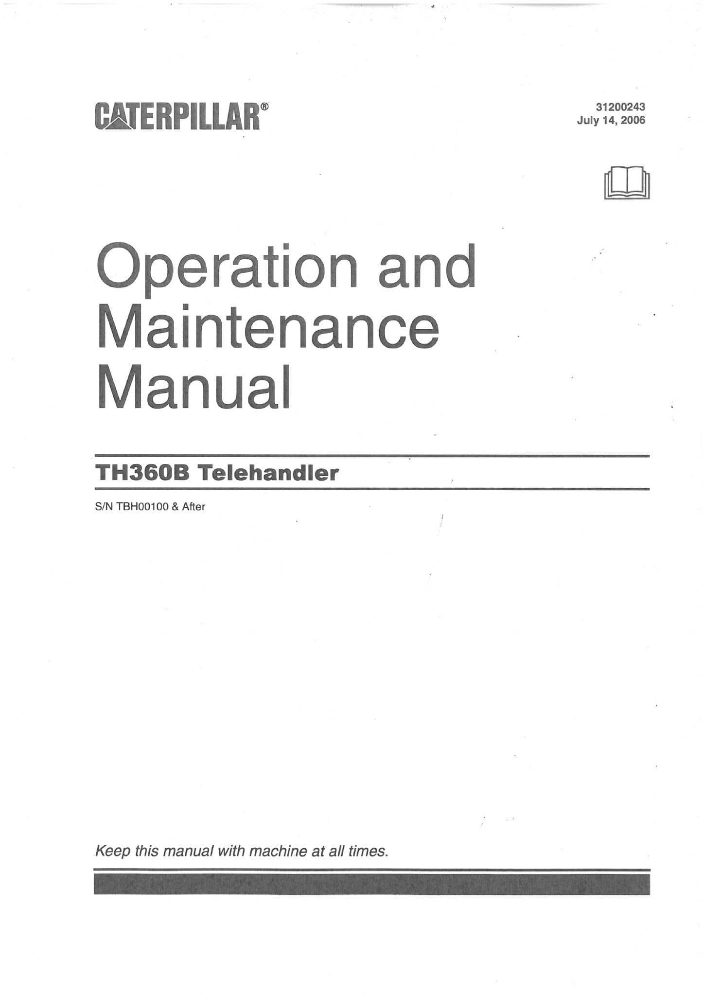 Caterpillar Telehandler TH360B Operators Manual