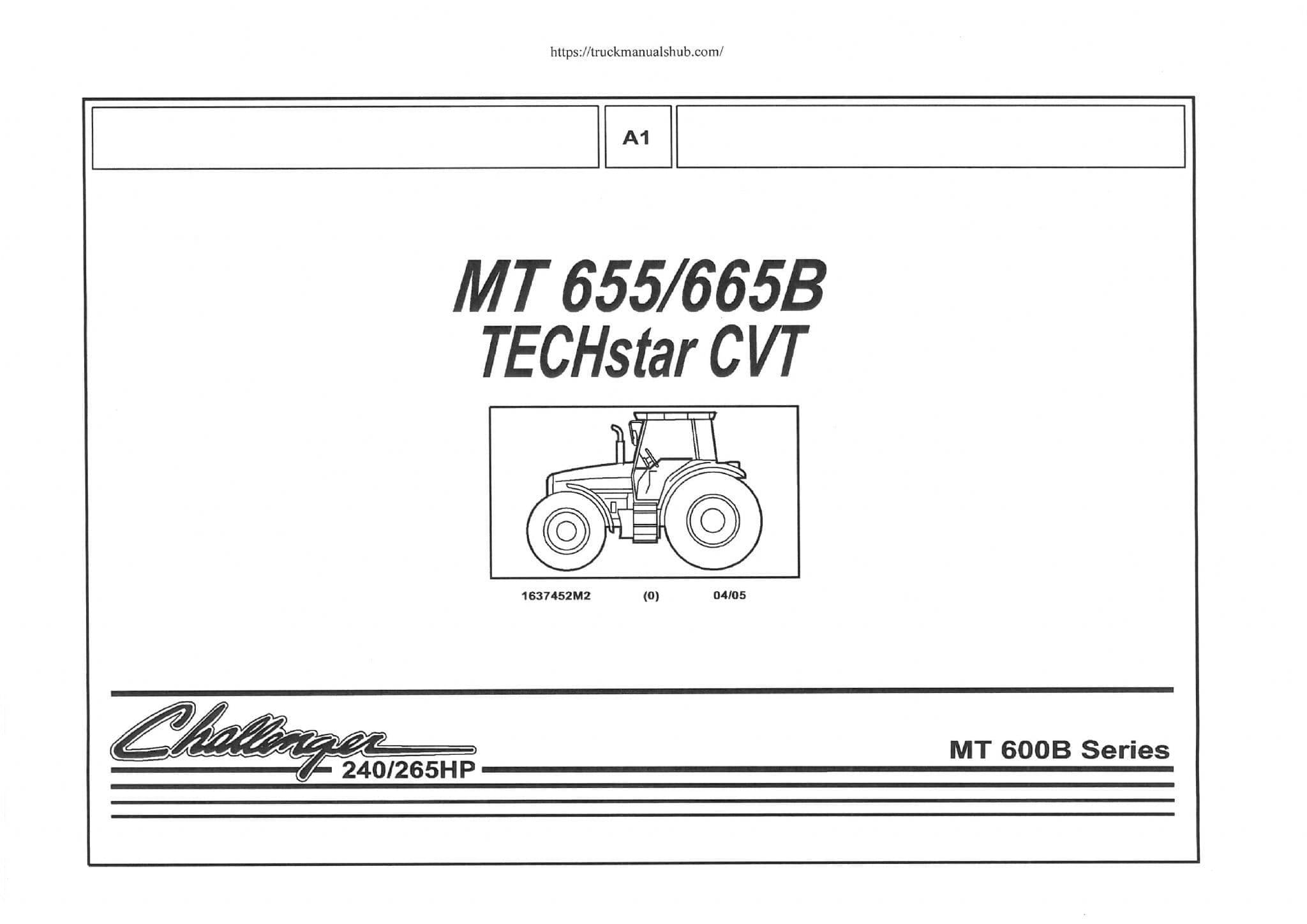 Challenger Tractor MT 655/665B TECHstar CVT Parts Manual
