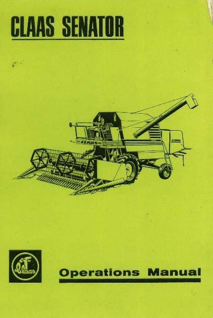 Claas Combine Senator Operators Manual