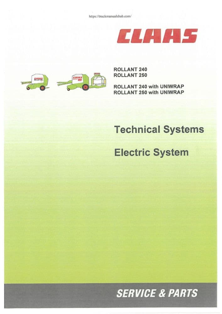 Claas Rollant 240 250 & Rollant 240 250 Uniwrap Electric System ...
