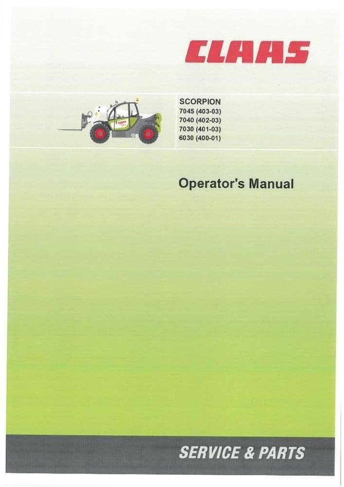 Claas Scorpion 6030 7030 7040 7045 Telescopic Handler Operators Manual ...