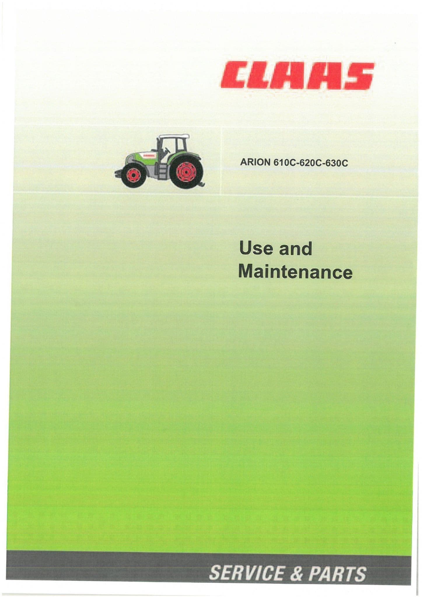 Claas Tractor Arion 610C 620C & 630C Operators Manual
