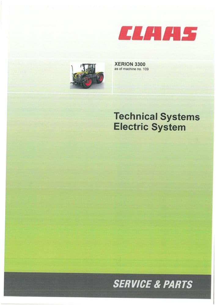 Claas Tractor Xerion 3300 Electric Systems Workshop Service Manual