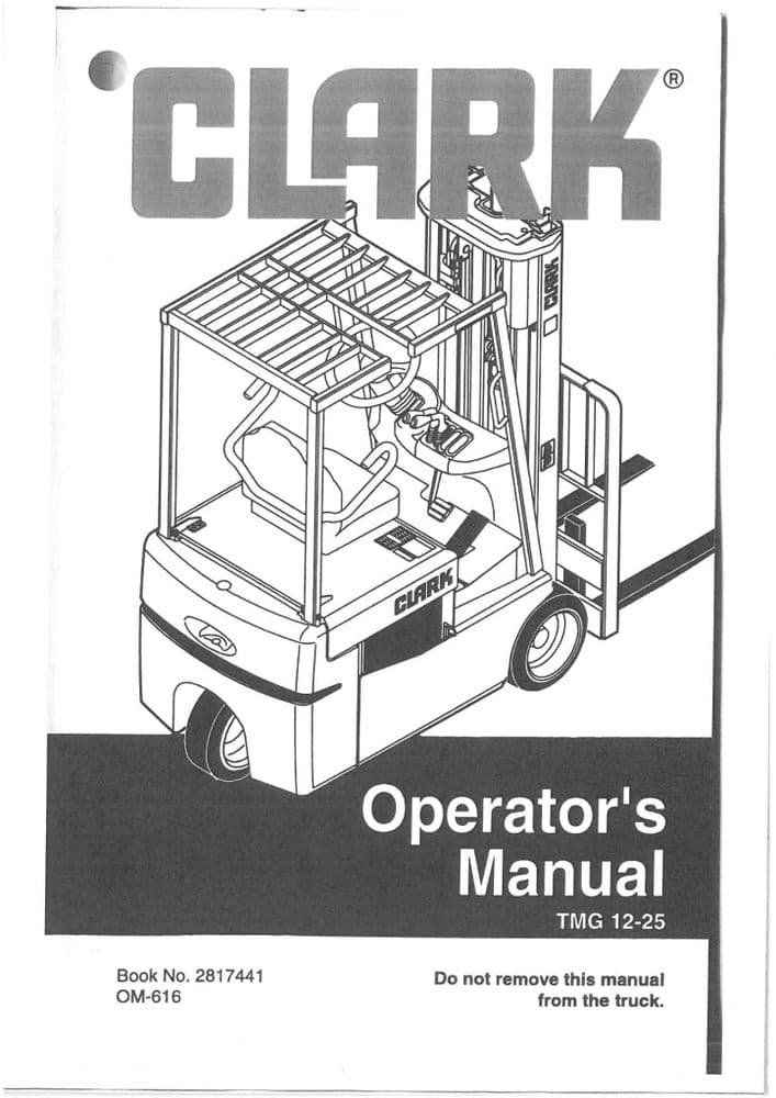 Clark Forklift TMG 12-25 Operators Manual