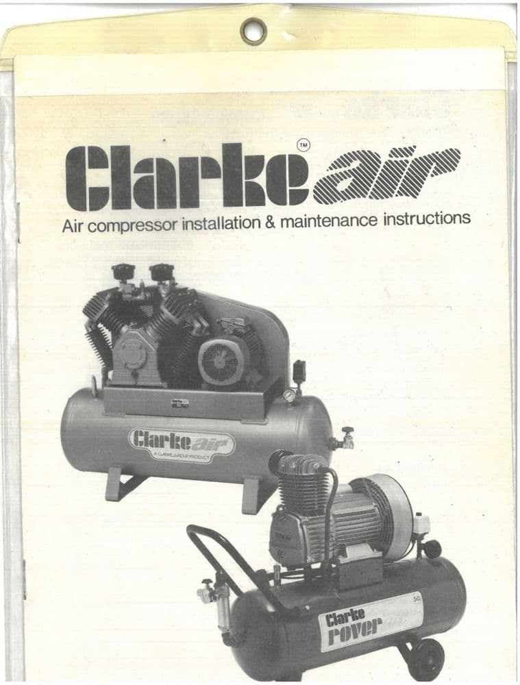 Clarke Air Compressor Operators Manual