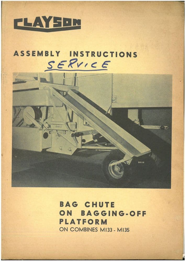 Clayson Bag Chute on Bagging Off Platform on Combines M133 & M135 ...