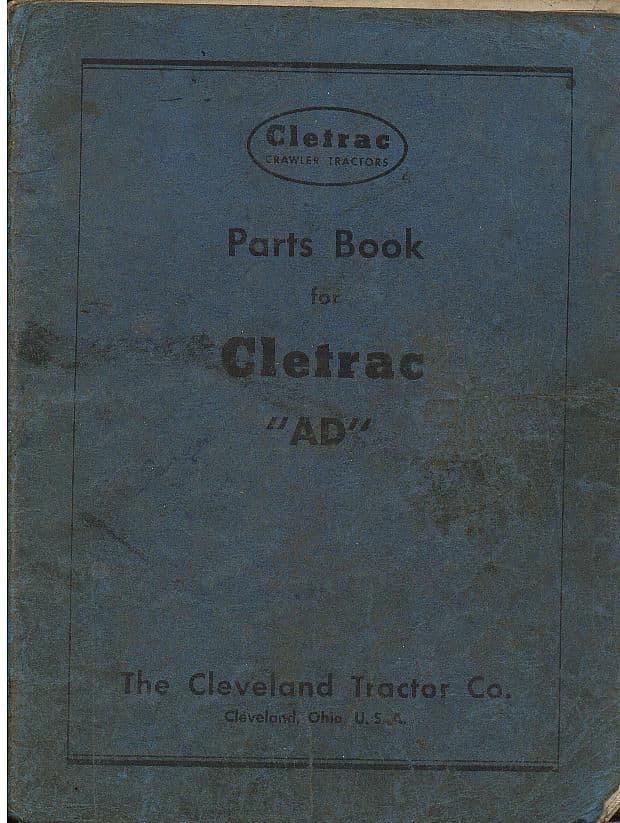 Cletrac AD Crawler Tractor Parts Manual