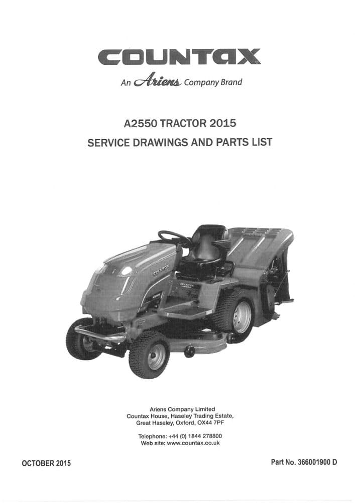 Countax Garden Tractor A2550 Parts Manual
