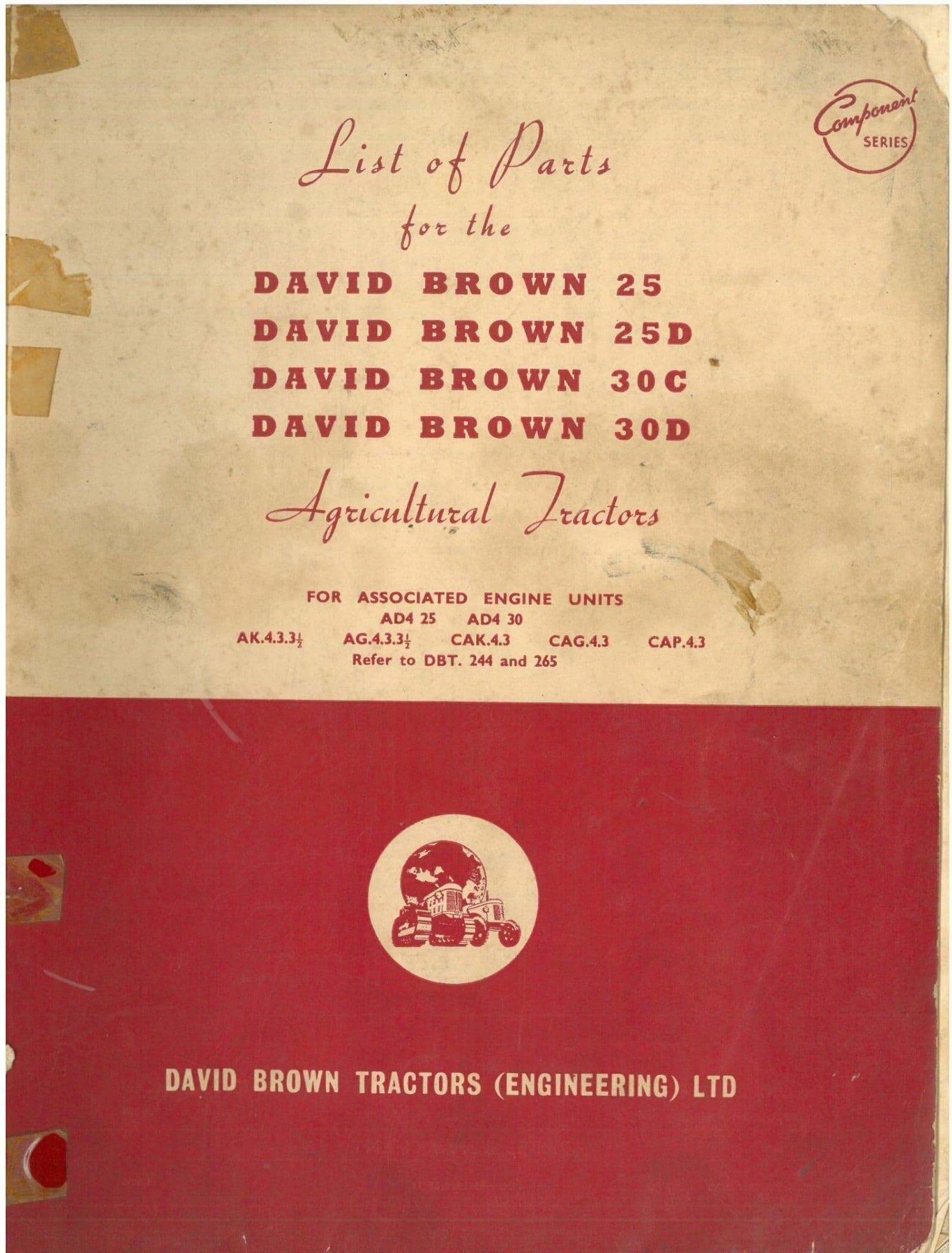 David Brown Tractor 25 25D 30C 30D Parts Manual