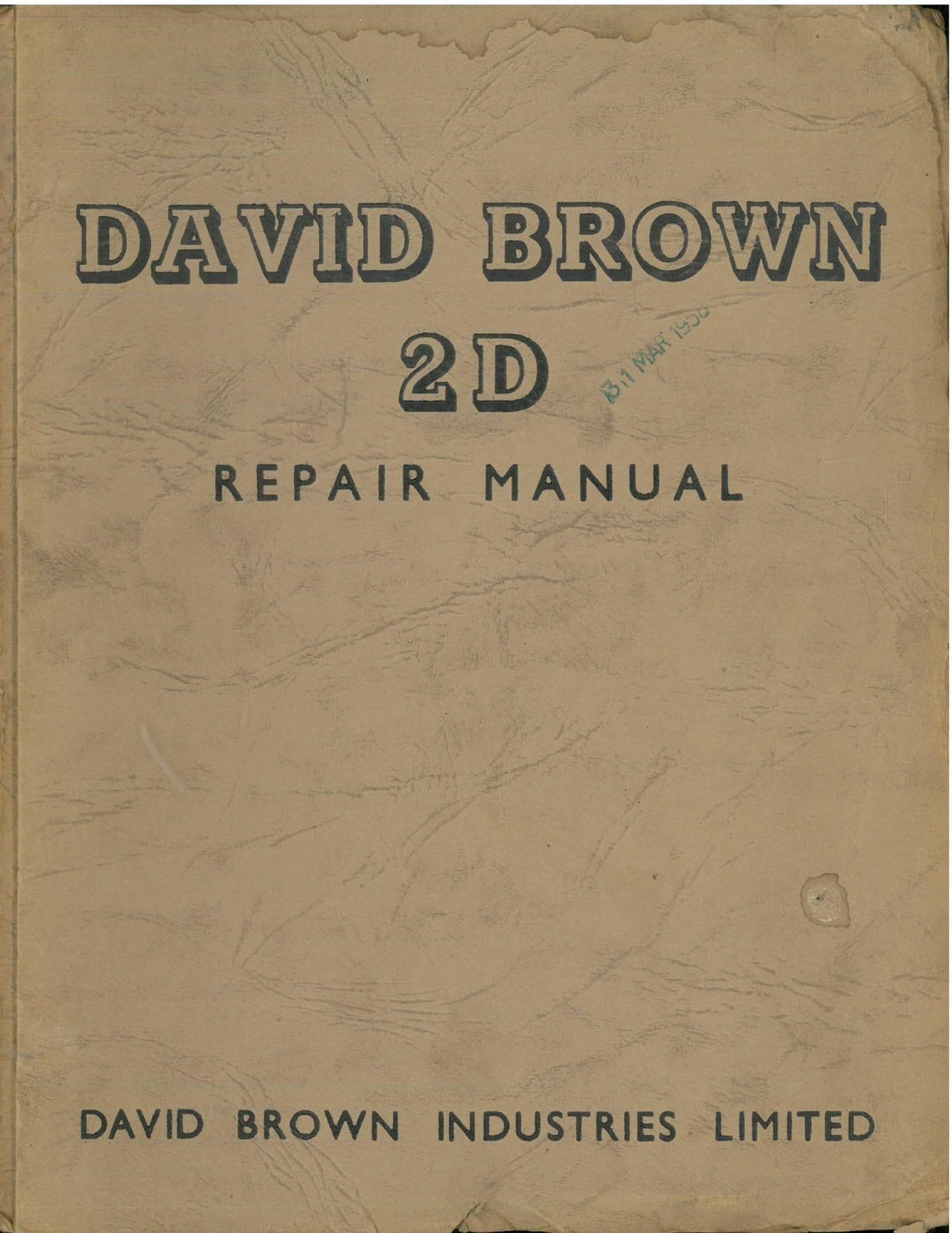 David Brown Tractor 2D - Operators Manual