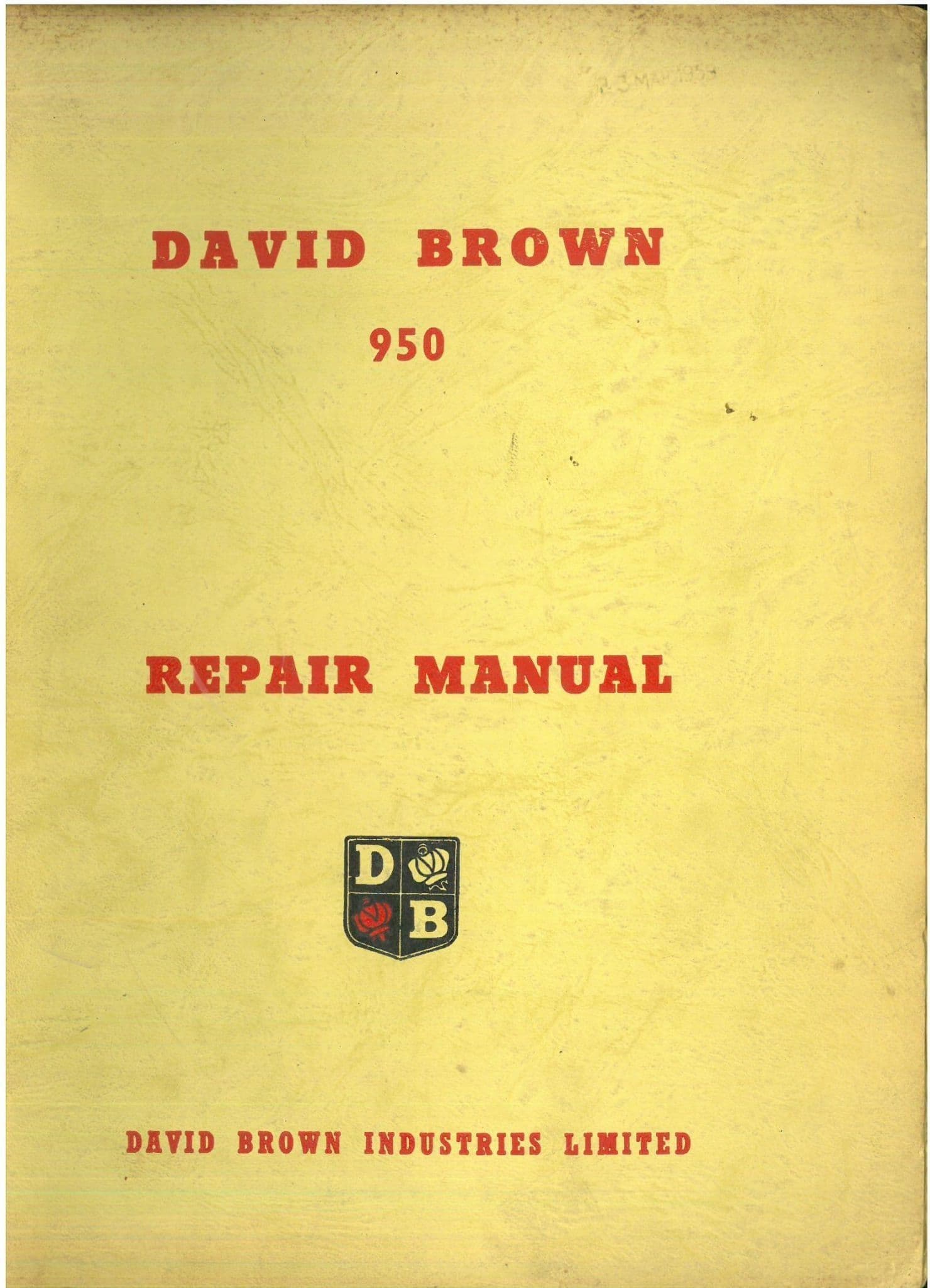 David Brown Tractor 950 T & U - Hydraulic System Only Workshop Repair ...