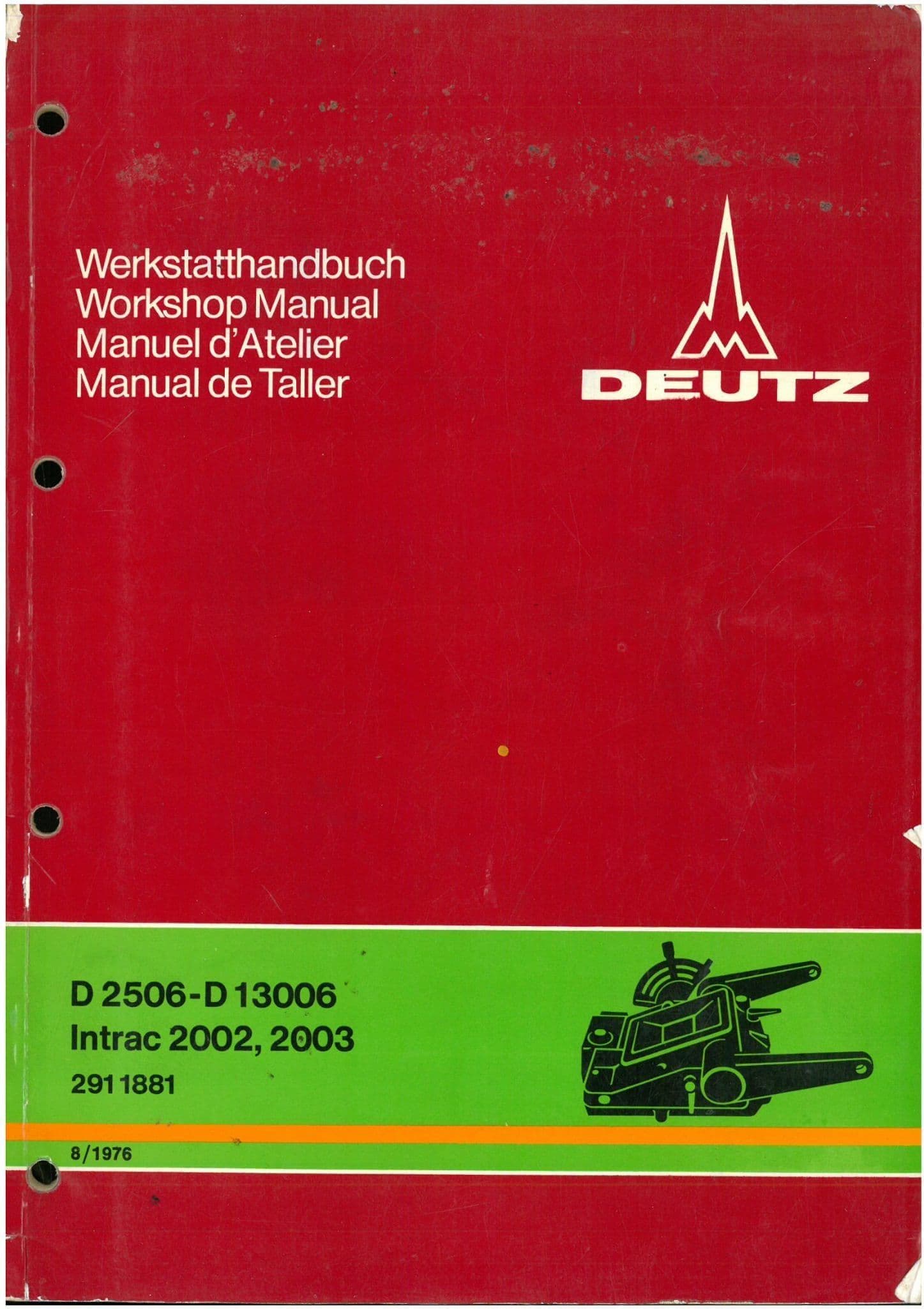 Deutz Fahr Tractor D10006 D12006 D13006 D16006 Intrac 2002 - 2004 Hydraulic System Workshop Manual