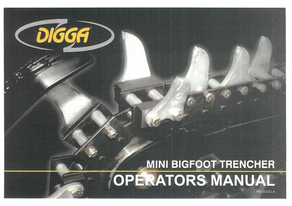 Digga Mini Bigfoot Trencher Operators Manual