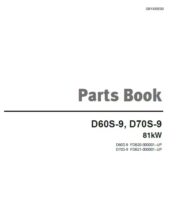 Doosan Forklift D60S-9 D70S-9 Parts Manual
