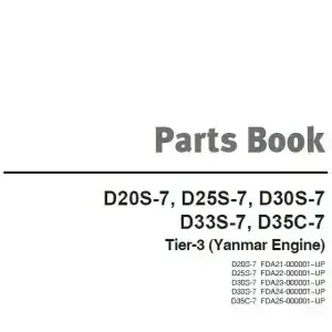 Doosan Forklift Diesel D20S-7 D25S-7 D30S-7 D33S-7 D35C-7 Parts Manual