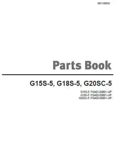 Doosan Forklift G15S-5 G18S-5 G20SC-5 Parts Manual