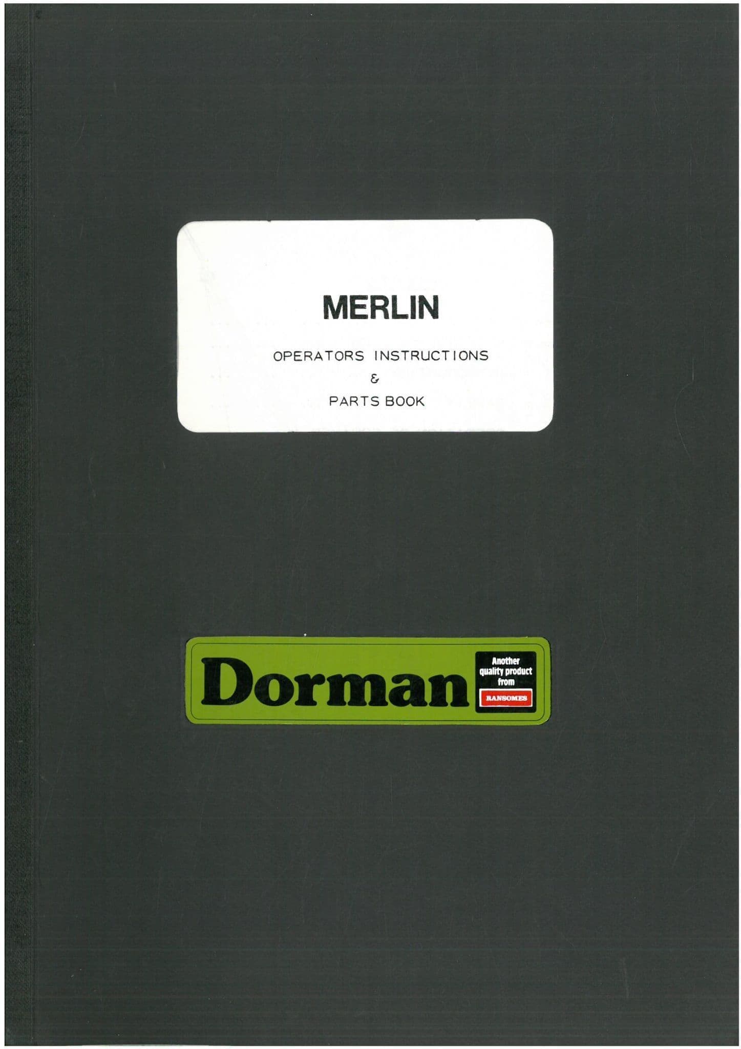 Dorman Sprayer Merlin Operator & Parts Manual