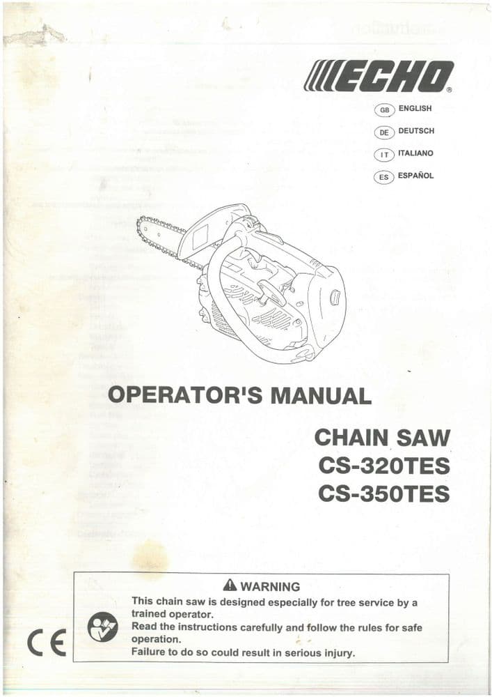Echo Chainsaw CS-320TES CS-350TES Operators Manual
