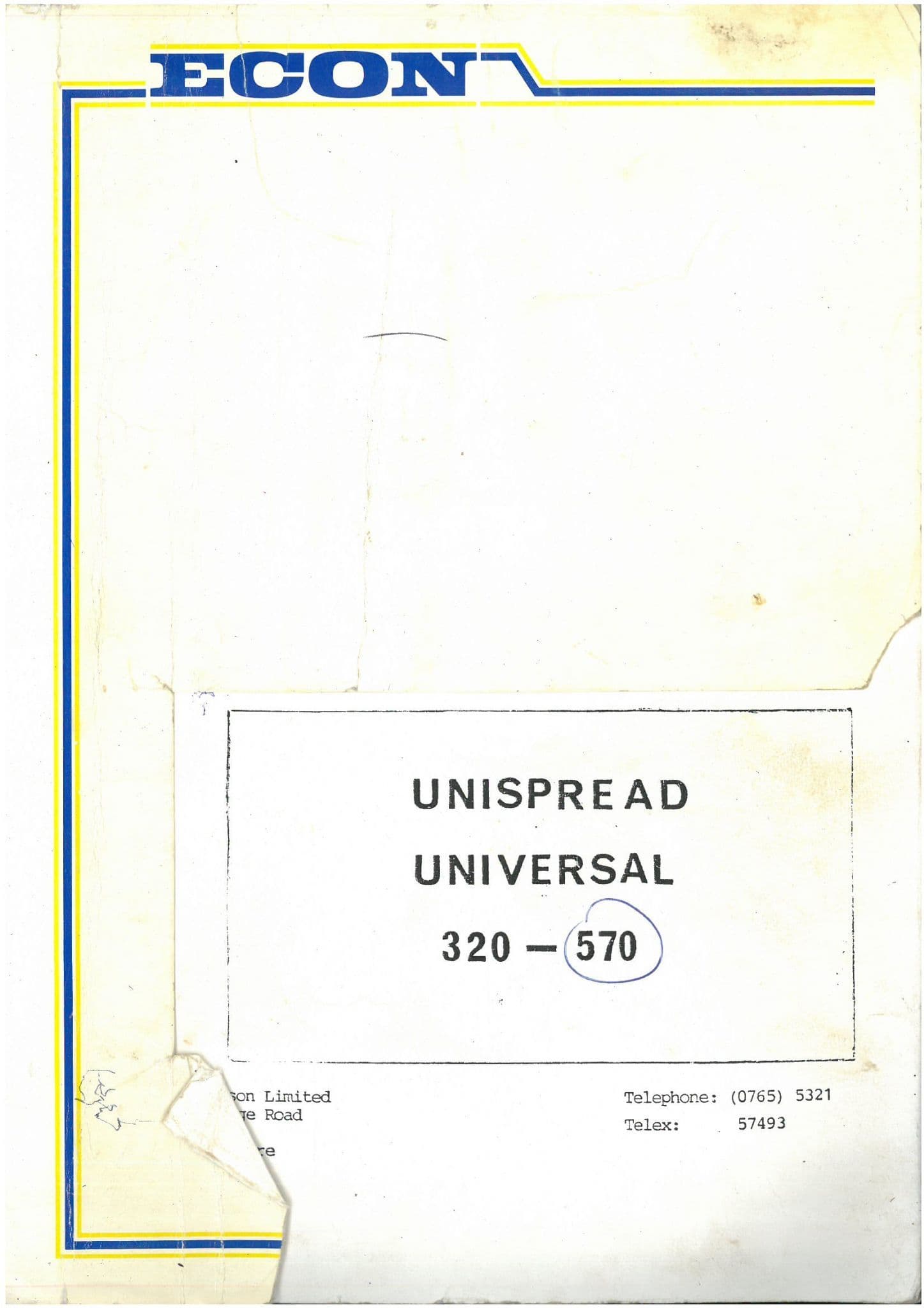 Econ Unispread Universal Manure Spreader 320 & 570 Operators Manual and ...