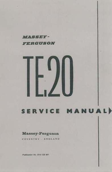 Ferguson Diesel Tractor TEF 20 Operators Parts & Workshop Manual - 3 x ...