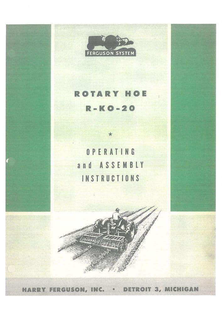 Ferguson Rotary Hoe R-KO-20 Operators Manual