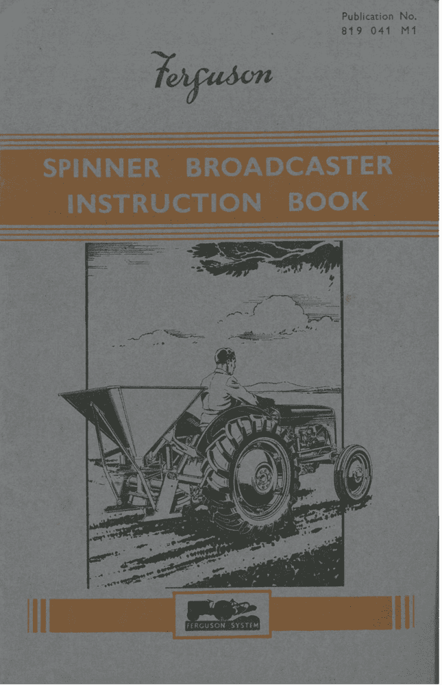 Ferguson Spinner Broadcaster Operators Manual