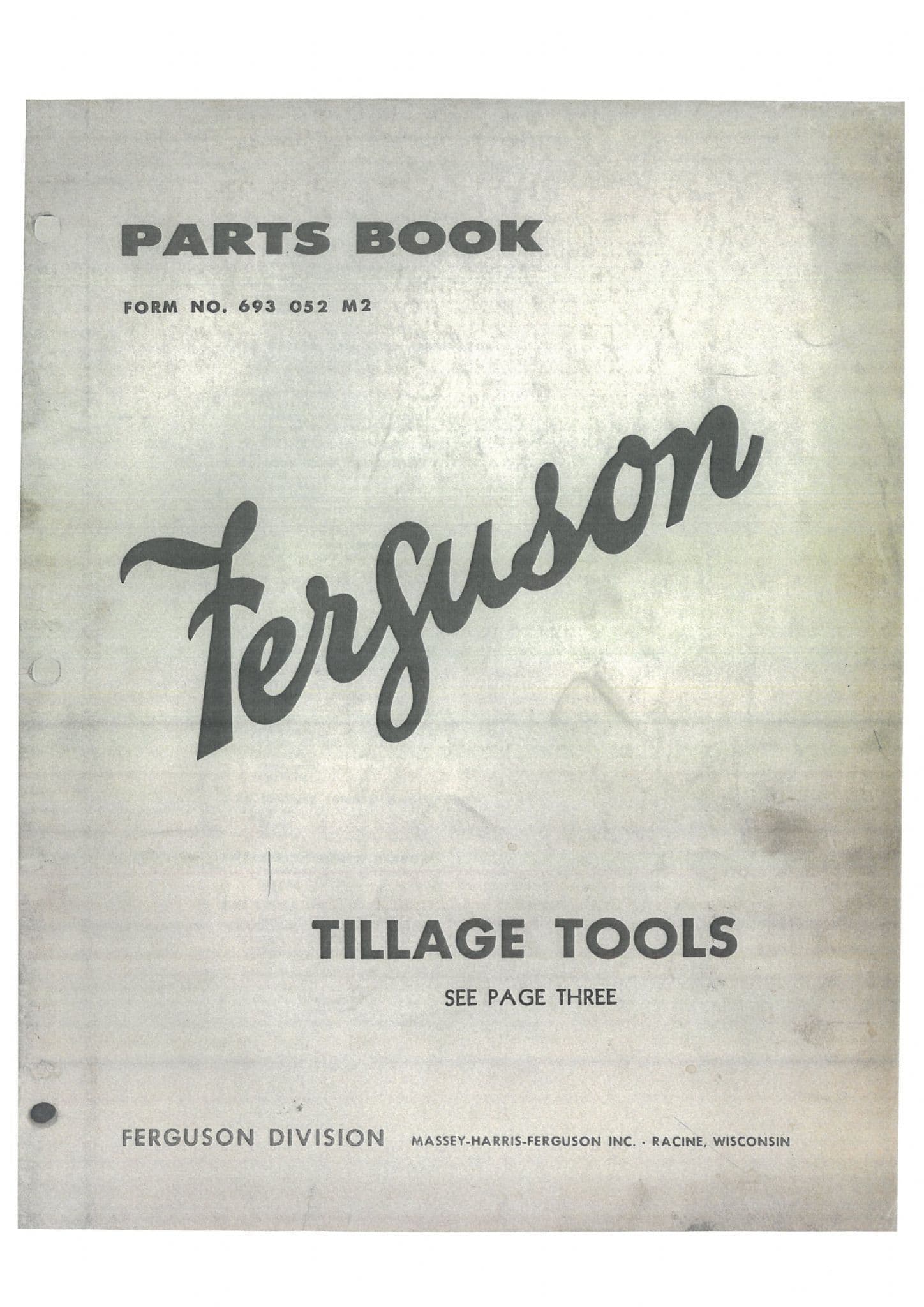 Ferguson Tillage Tools Parts Manual