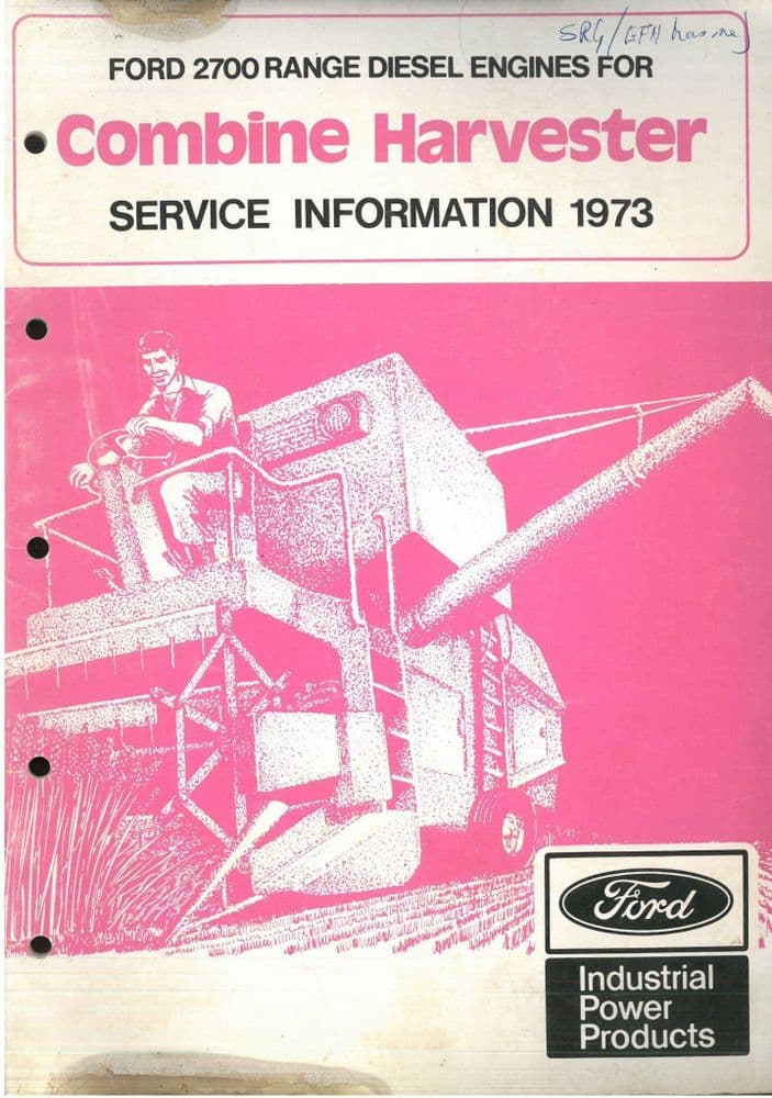 Ford Diesel Engine 2700 Range for Combine Harvester- Operators Manual ...
