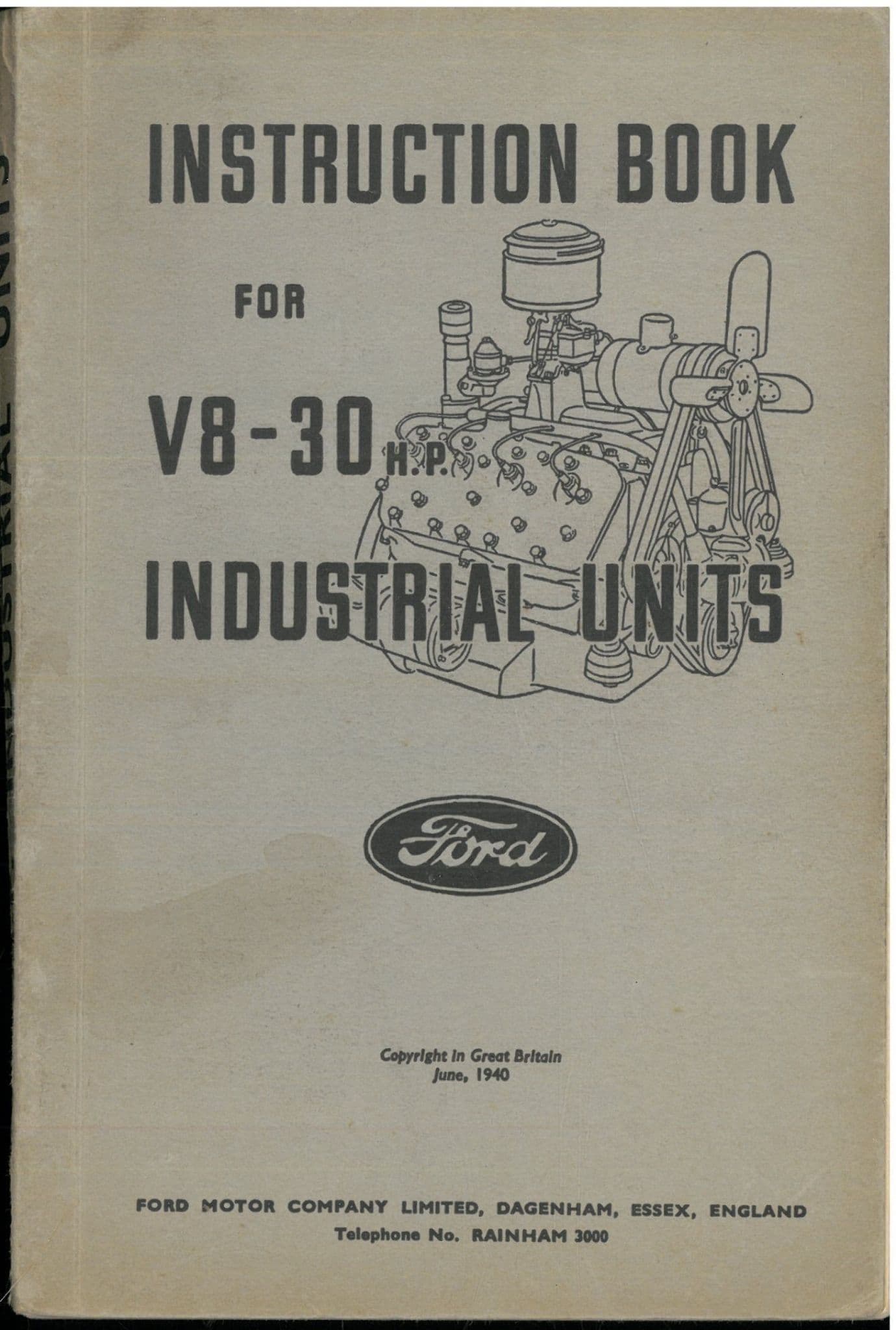 Ford Industrial Units V8-30 H P Operators Manual - V830 V8 30
