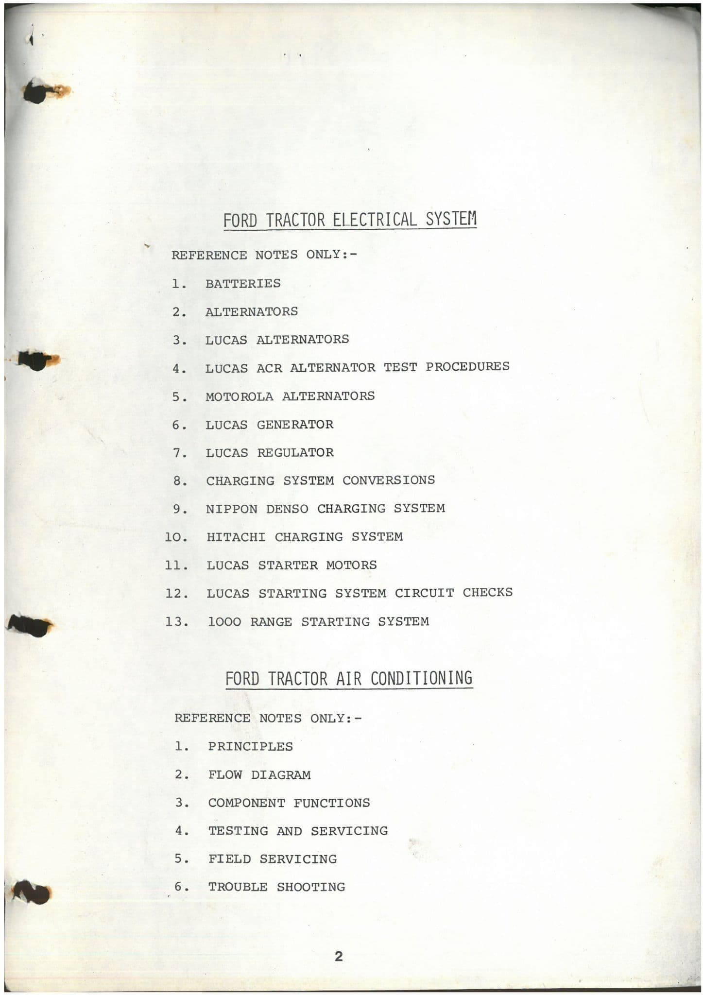 Ford Tractor 10 & TW Series Service Training Manual - Wiring Diagrams 1983