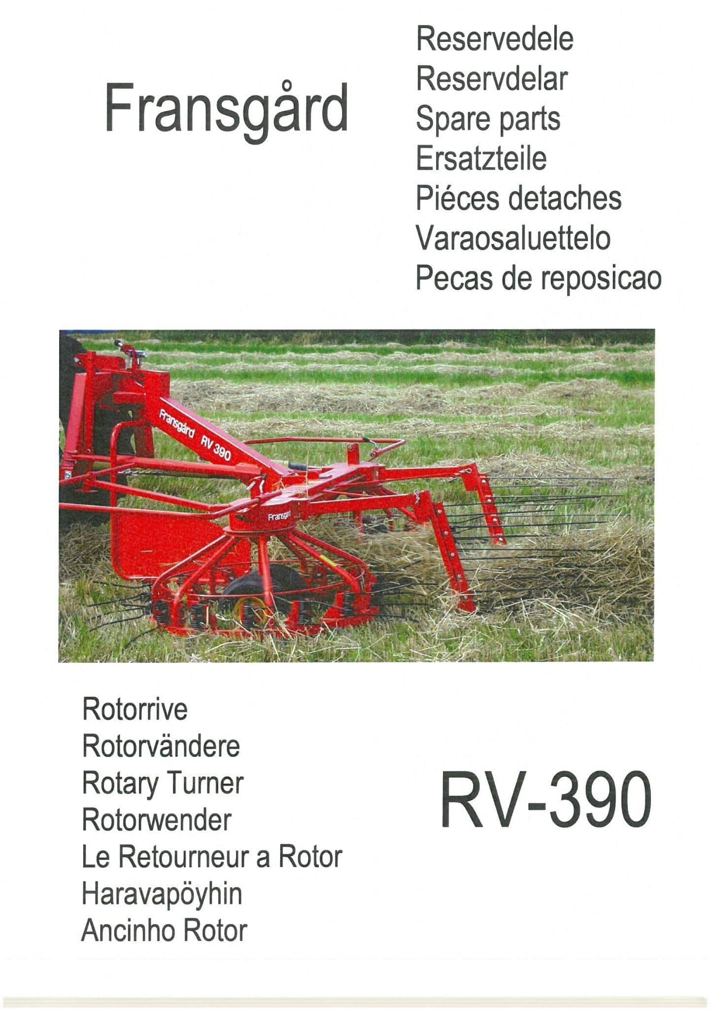 Fransgard Disc Mower RV390 Parts Manual