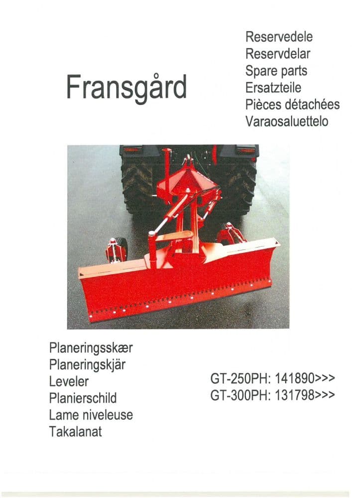 Fransgard Leveler GT250PH & GT300PH Parts Manual