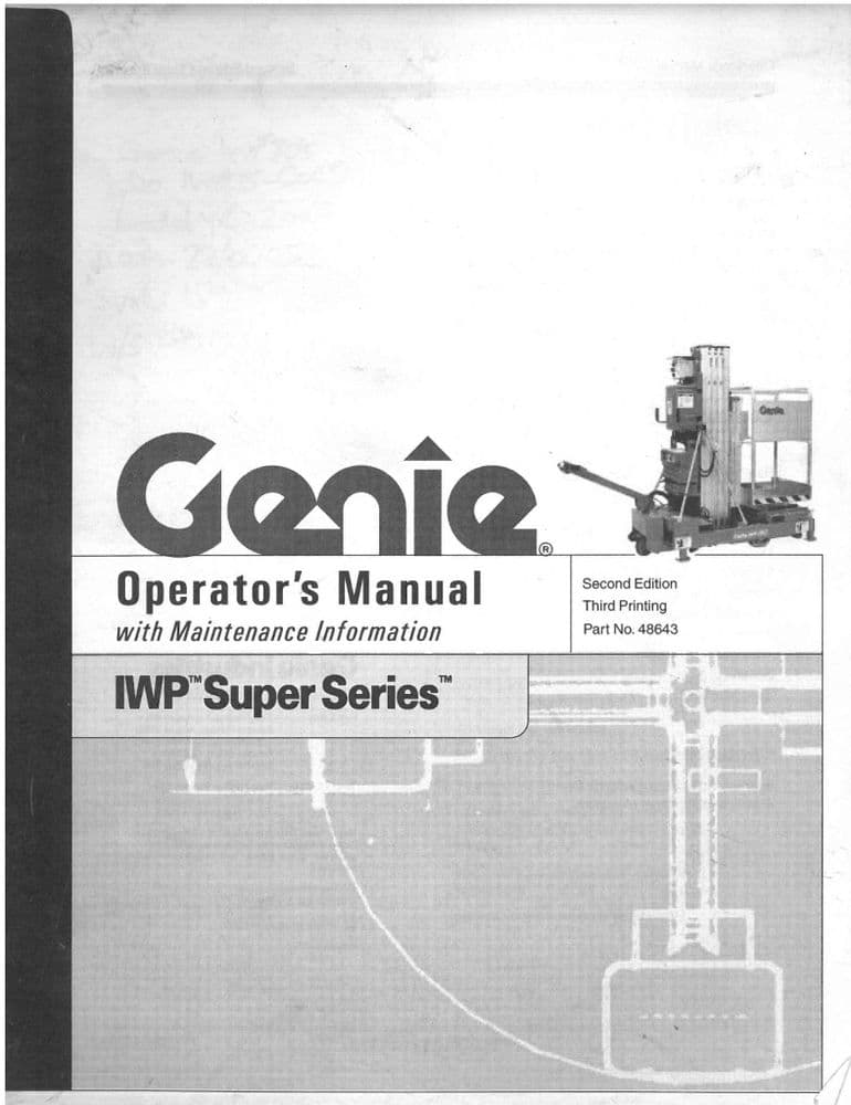 Genie High Platform Cherry Picker IWP-20S IWP-25S IWP-30S Operators ...