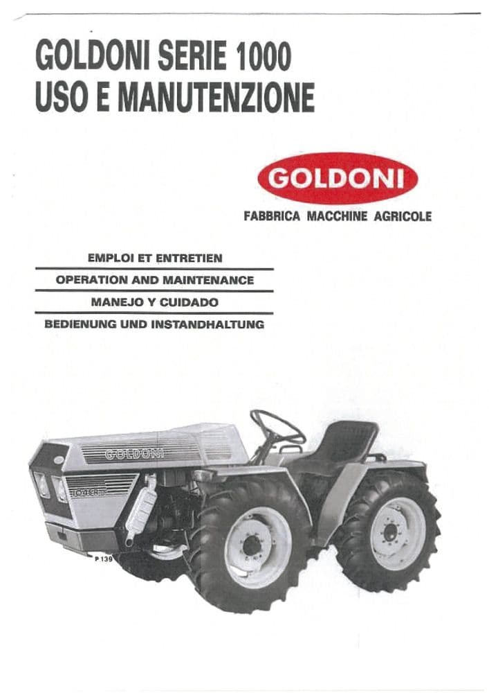 Goldoni Tractor 1000 Series 1030 1040 1055 Operators Manual