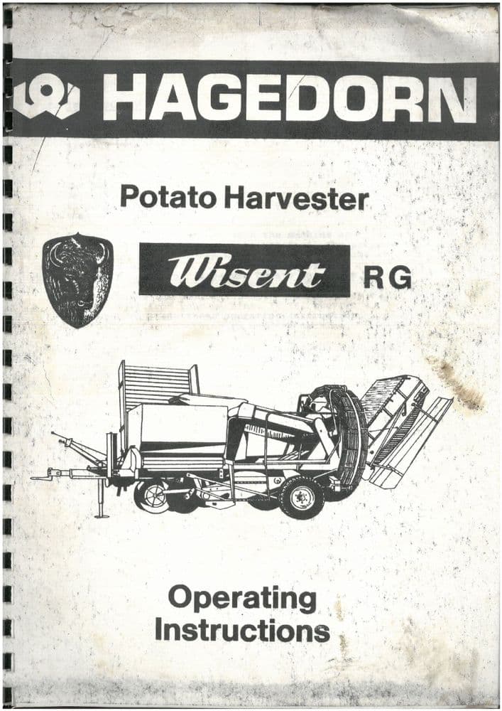 Hagedorn Potato Harvester Wisent RG Operators Manual