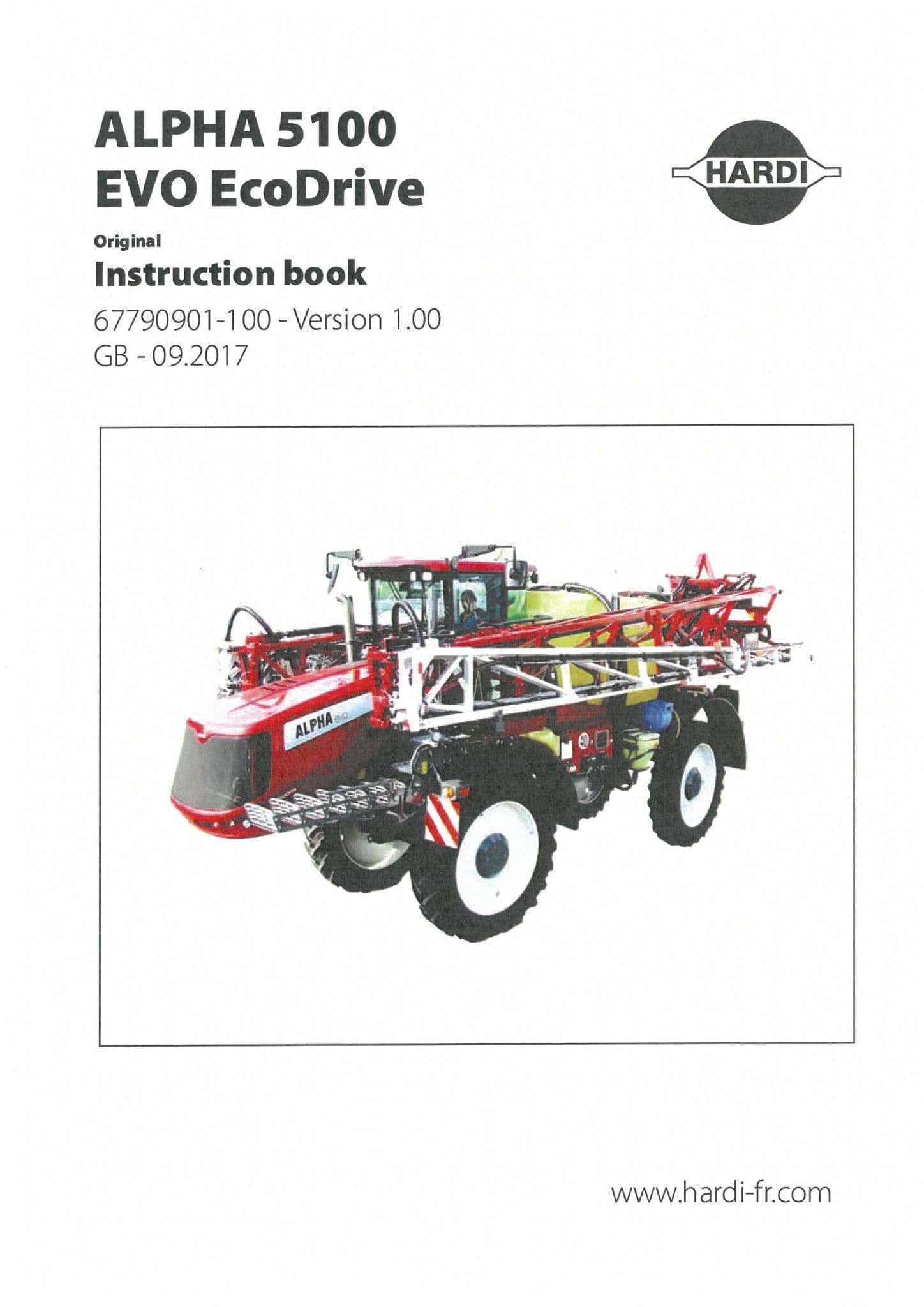 Hardi Sprayer Alpha Evo EcoDrive 5100 Operators Manual