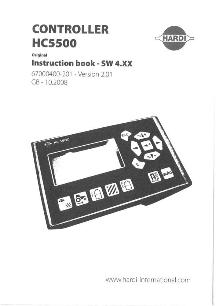 Hardi Sprayer Controller HC5500 Operators Manual