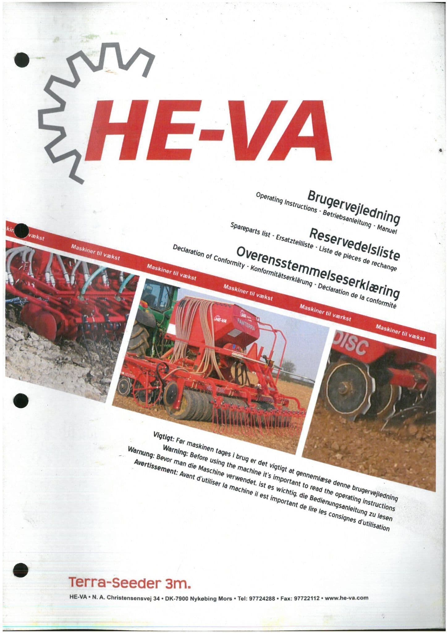 He-Va Seed Drill Terra Seeder 3m 4m 5m 6m plus Seed Controller Unit ...