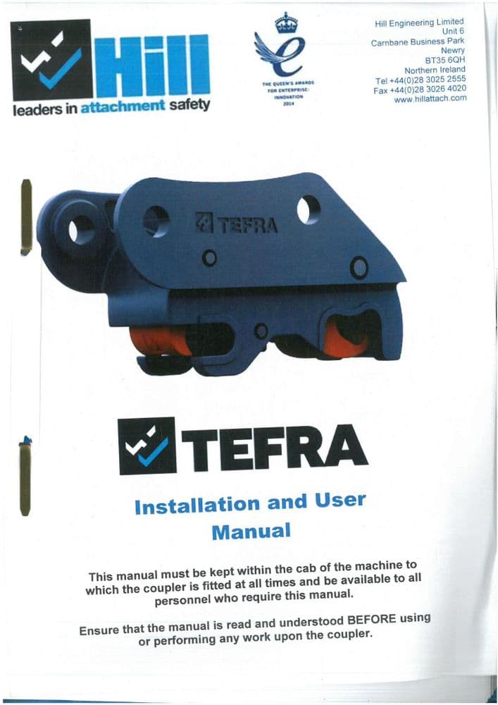 Hill Engineering Tefra Coupler Operators Manual