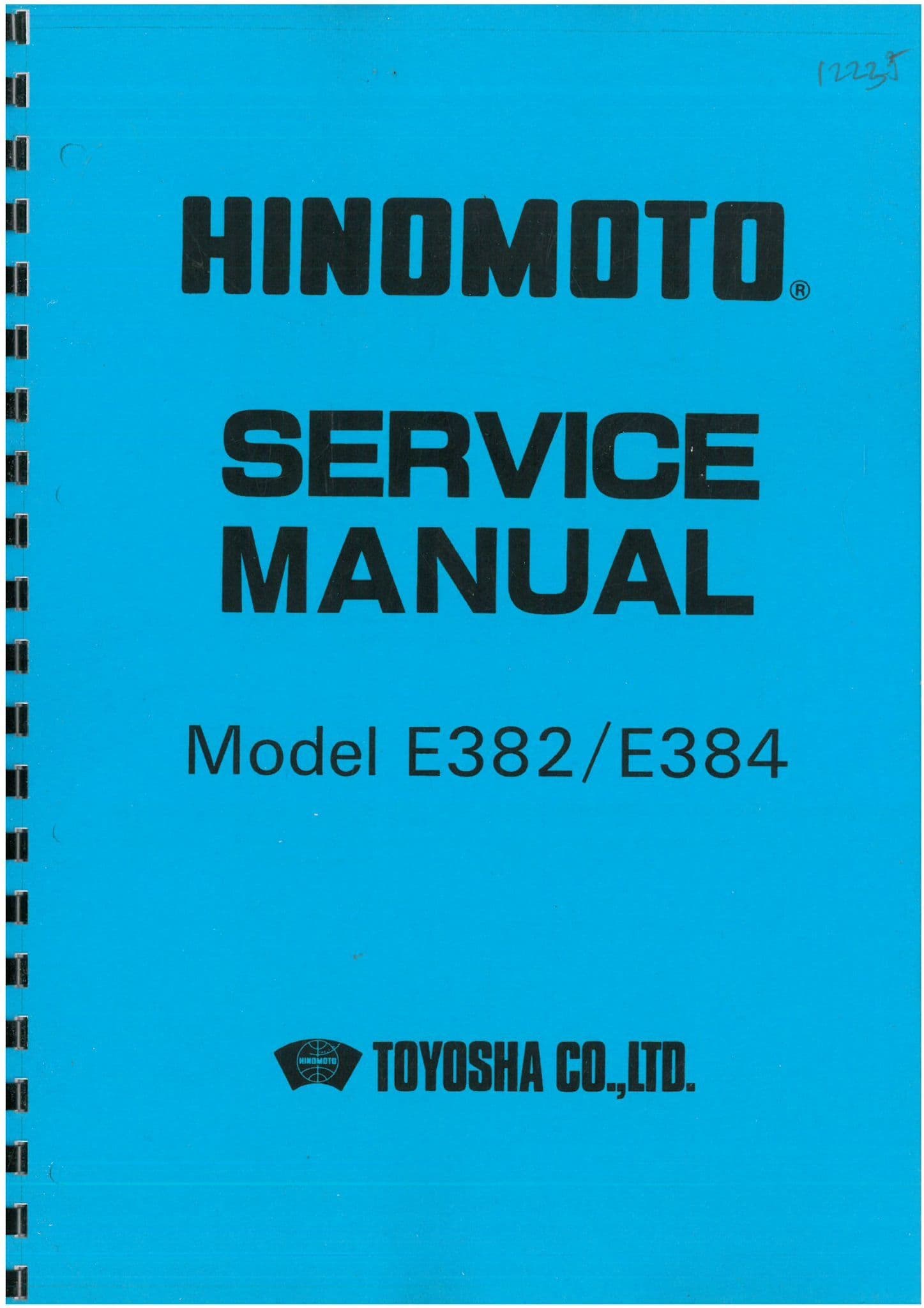 Hinomoto E382/E384 Workshop Service Manual