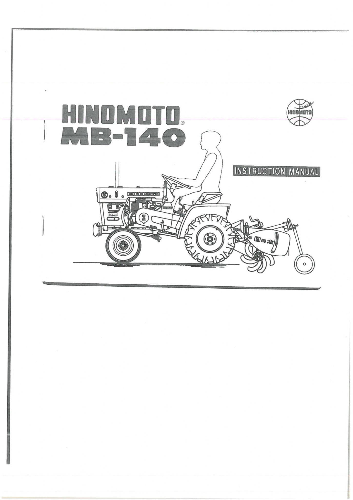 Hinomoto Tractor MB140 Operators Manual - MB 140